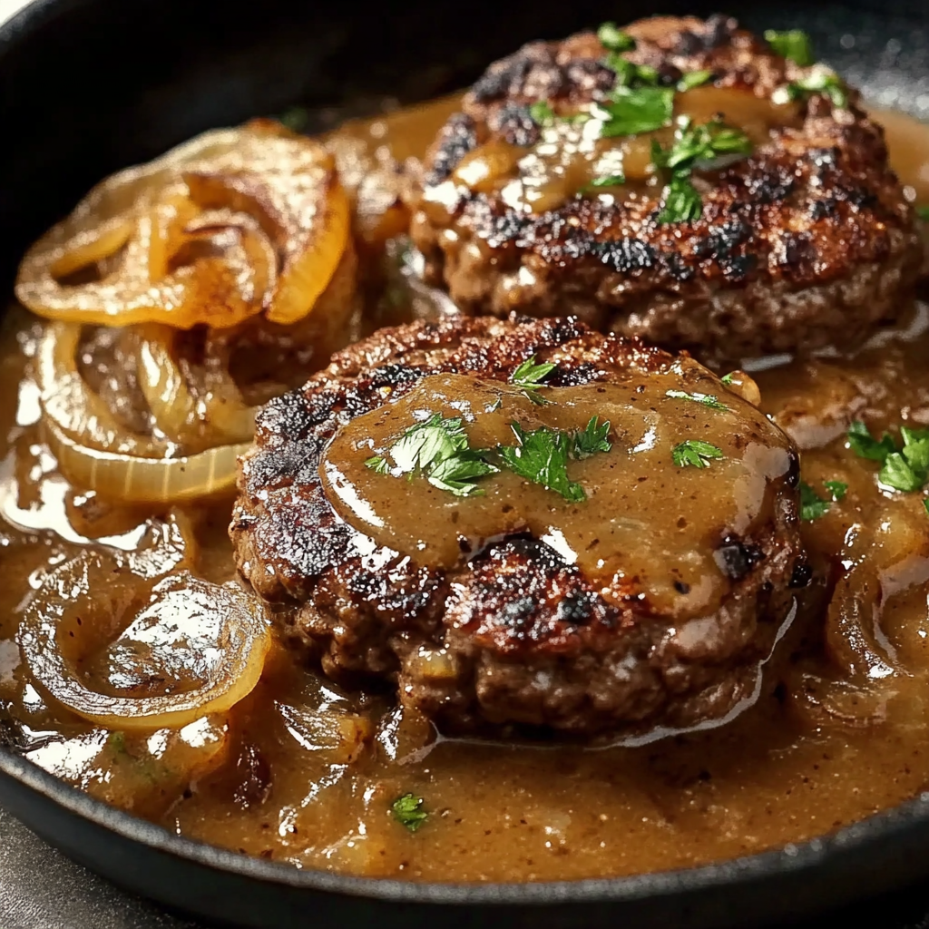 Steak Haché avec Sauce à l’Oignon - Recipes Comfort Food
