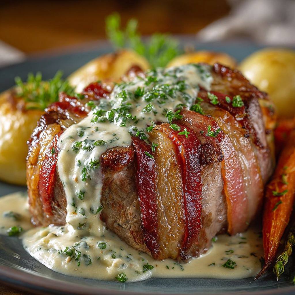 Filet mignon porc Boursin lard - Recipes Comfort Food