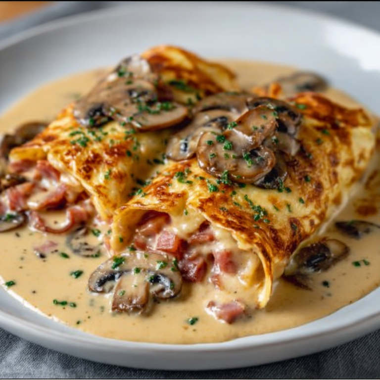 Crêpes Gratinées au Jambon et Champignons - Recipes Comfort Food